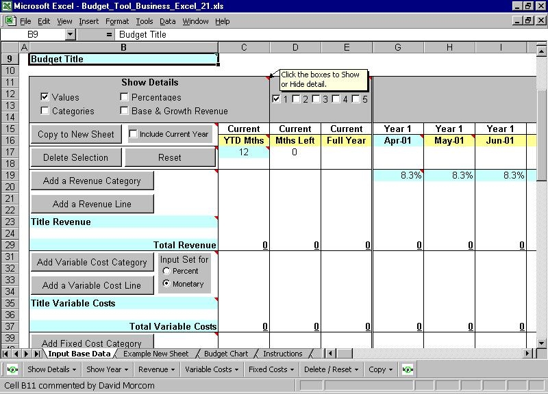 Budget Tool Business Excel Standaloneinstaller Budget Tool Business Excel Standaloneinstaller