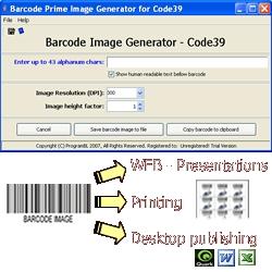 Code39 barcode prime image generator - standaloneinstaller.com