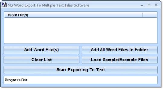 MS Word Export To Multiple Text Files Software Standaloneinstaller