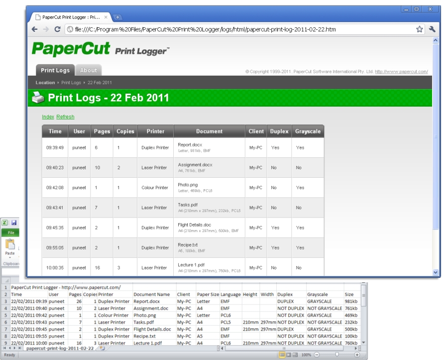 PaperCut Print Logger Standaloneinstaller